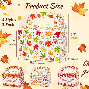 HOWAF Fall Maple Leaves Gift Boxes,12pcs Thanksgiving Party Treat Candy Boxes for Fall Harvest Party Thanksgiving Celebration Supplies, Autumn Party Candy Boxes, Hello Fall Goodie Boxes