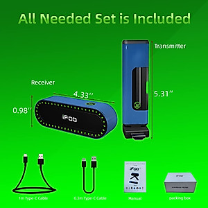 iFoo Wireless HDMI Extender 1080P@60Hz HDMI Transmitter & Receiver kit with HDMI KVM USB Extender for Mouse/Keyboard,0-Latency, Up to 100ft_-H2 pro