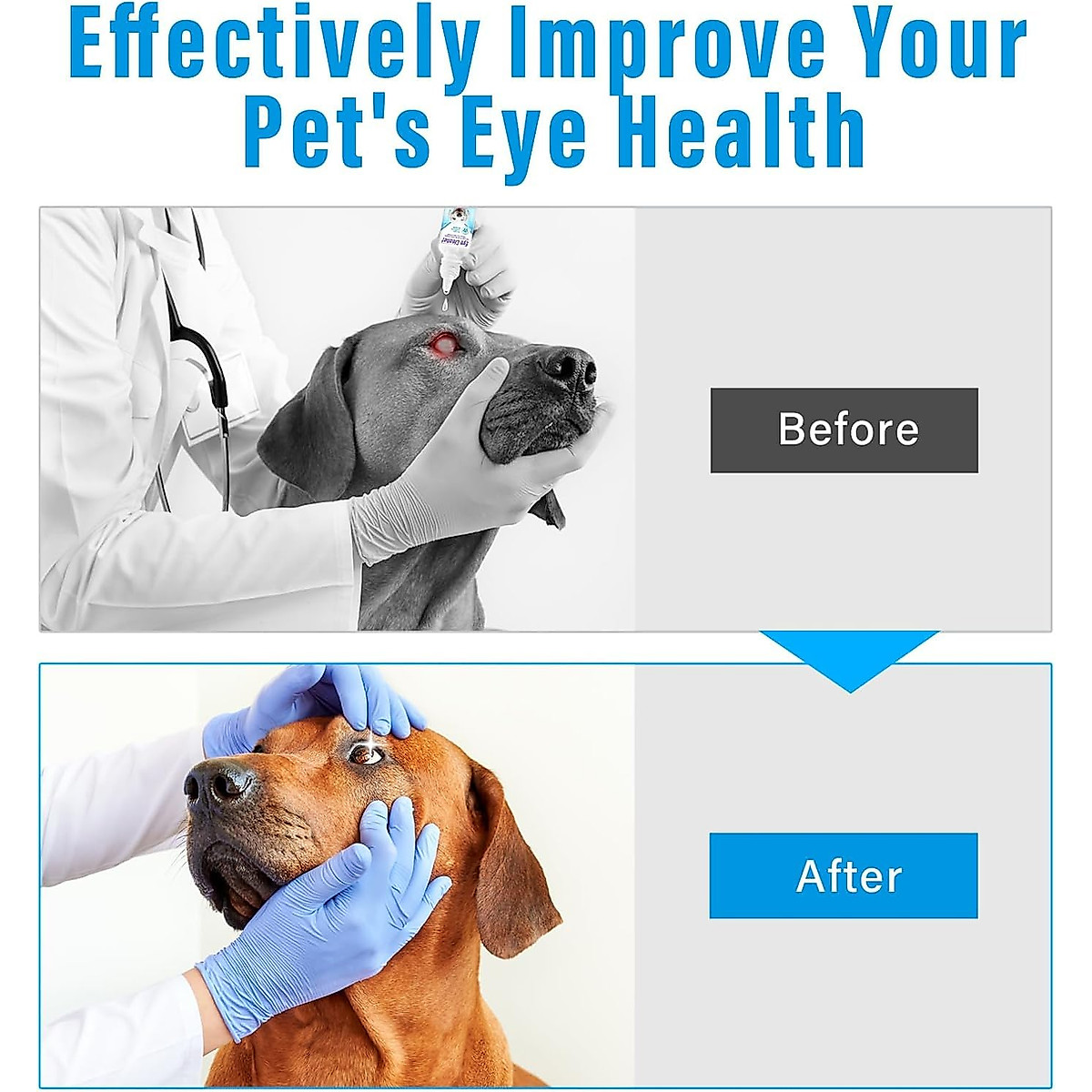 Dog Eye Drops, Natural Eye Wash Eye Rinse for Dogs Relief Dry Eyes/Pink Eye & Tear Stains, Soothe Eye Allergies Problems