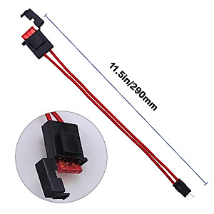 ZOOKOTO 32V 16 AWG Specialized Car Fuse Holder Connector 10A, Low Profile Mini Blade Type Fuse Holder for Mini ATM Fusebox Panels, with 2Pcs 10A Fuses,11.5 Inch
