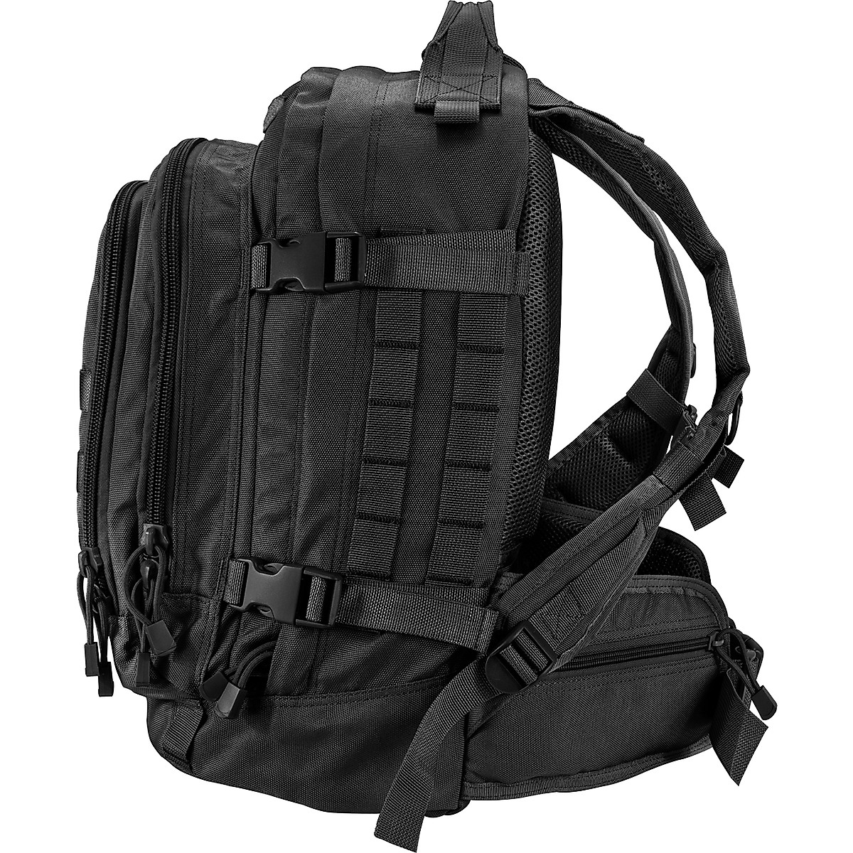 Barska BI12612 Loaded Gear GX-500 Crossover Tactical Padded Backpack with Waist Belt, Black, Small