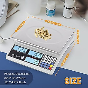 Bonvoisin Industrial Counting Scale Digital Scale for Parts and Coins kg/g/lb Electronic Gram Scale Inventory Counting Scale Industrial Parts Coins Piece Counting Scale (30kg/66lb, 1g)