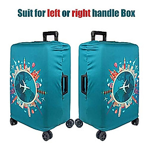 WUJIAONIAO Travel Luggage Cover Spandex Suitcase Protector Washable Baggage Covers (L (for 25-28 inch luggage), Go Travel)