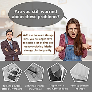 Posprica 3X Thicker Fabric Storage Cubes, 6 Pack 13 inch Collapsible Storage Bins for Organization, Cubby Storage Baskets for Organizing Shelf Cabinet Bookcase Boxes, Sliver Grey