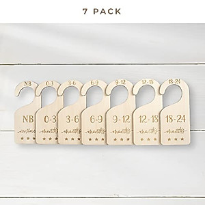 Beautiful Baby Closet Dividers - Baby Clothes Organizer Double-Sided Gender Neutral - Nursery Decor Neutral Premium Birch Wood - Nursery Storage & Organization Boho Closet Dividers from NB to 24 M