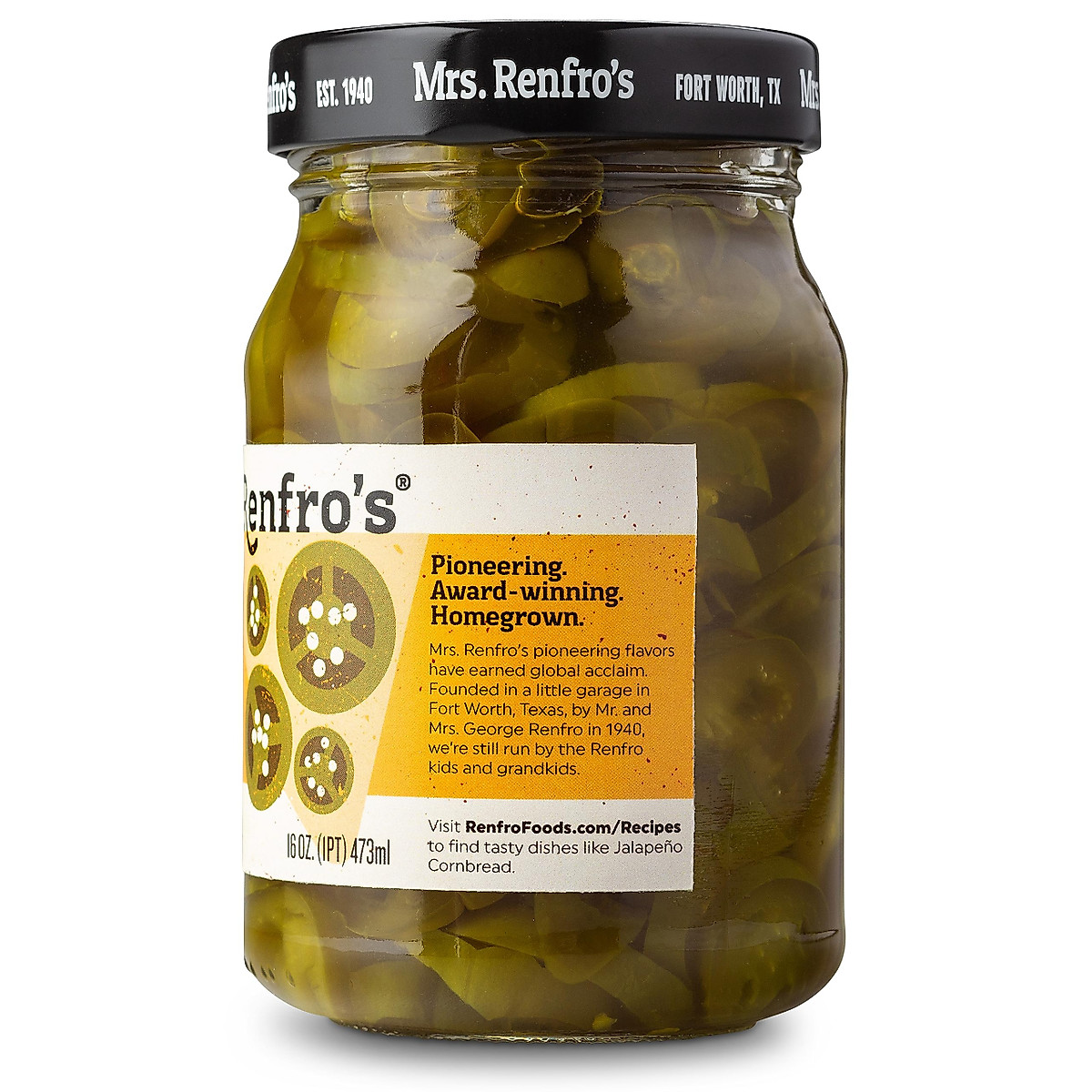 Mrs. Renfro’s Nacho Sliced Jalapeño Peppers – Crisp (16-oz. jars, 2-pack)