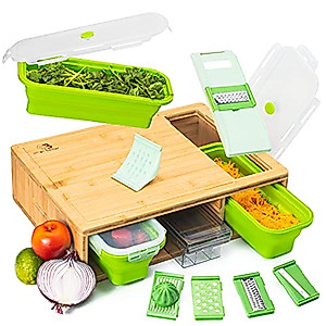 SB Simpli Better Cutting Board with Collapsible Containers and Graters Large