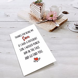 Humorous Son Birthday Card, Funny Birthday Card for Son, Hilarious Love You Card for Son, Thanks for Being My Son Card