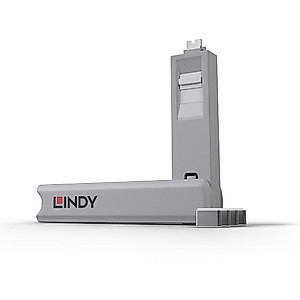 LINDY 40427 USB Type C Port Blocker Key, White - Pack of 4