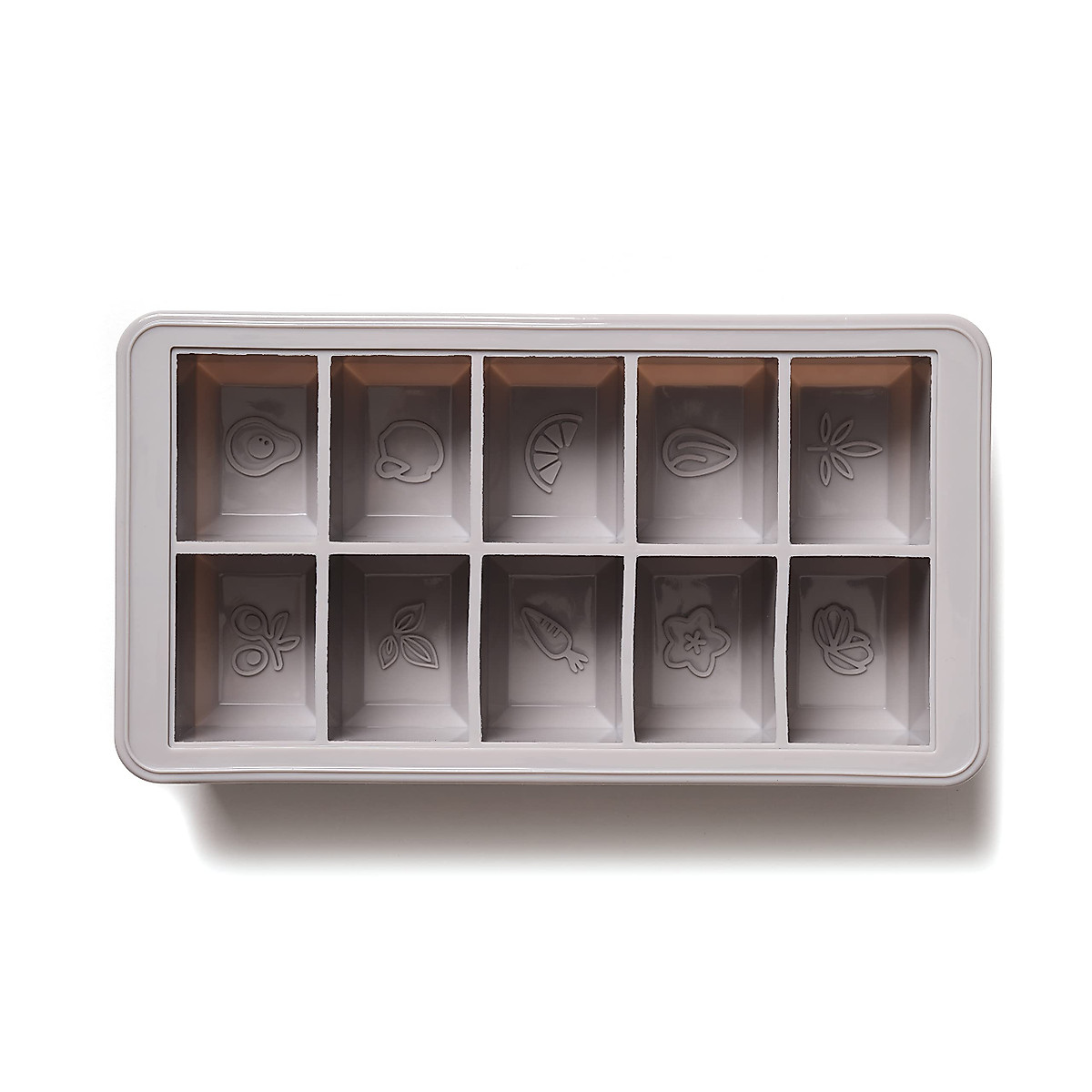 LĒVO Herb Block Tray - Silicone Freezer Tray with Lid - Herb Saver for Homemade Infusions - Silicone Freezer Mold for LĒVO Infusions - Food Grade Silicone, BPA Free - Grey