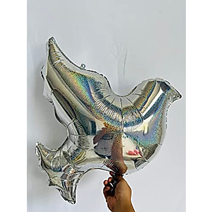 2pcs 26inch Dove balloon for Baptism(Bautizo) decorations,first communion decorations for boys and girls.confirmation decorations party supplies,birthday wedding funeral baby shower party decorations balloon.