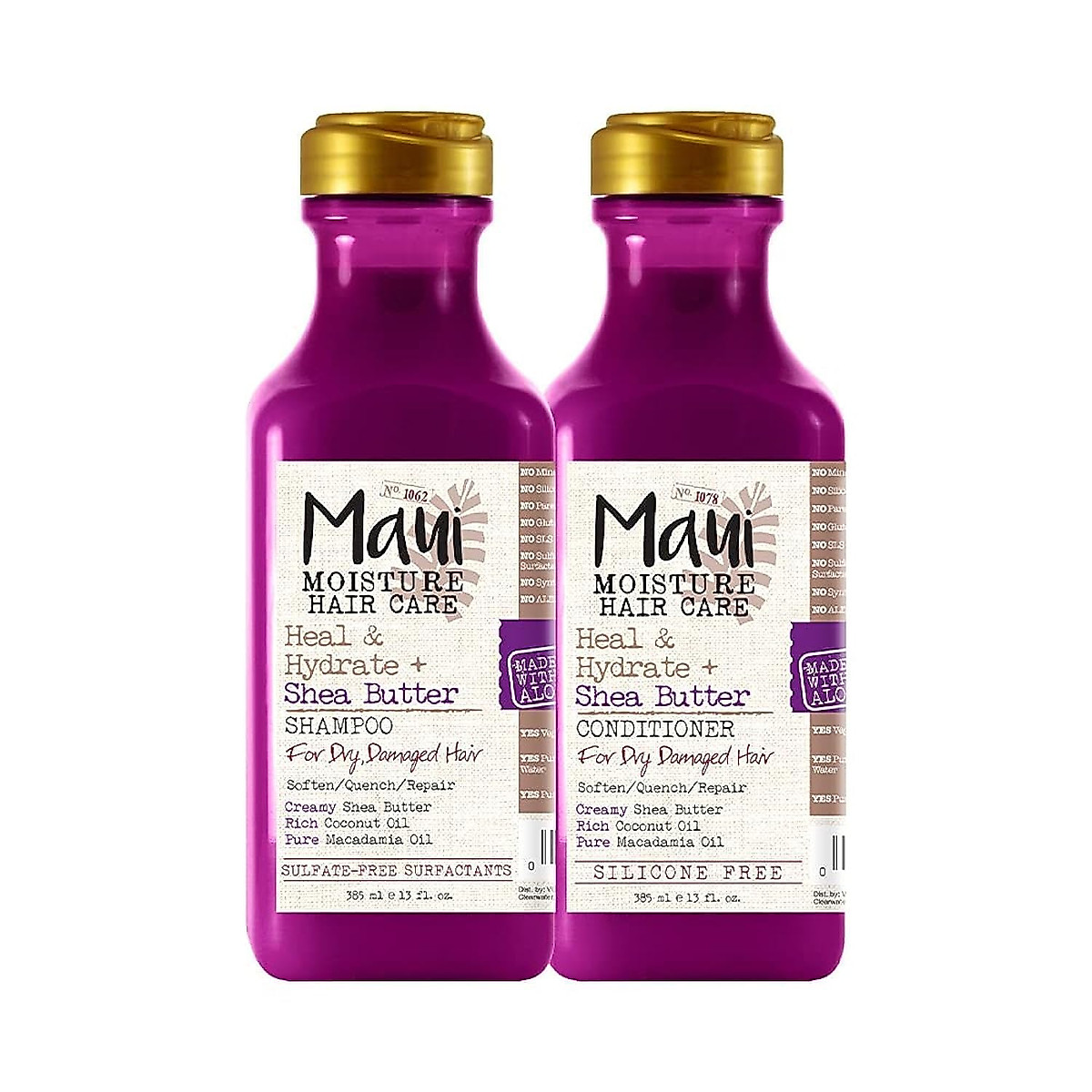 Maui Moisture Heal & Hydrate + Shea Butter Shampoo to Repair & Deeply Moisturize Tight Curly Hair with Conditioner
