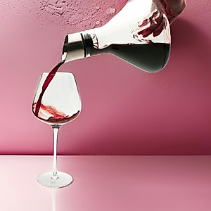 AtMU Handblown 24 fl. OZ Extra Large Wine Glasses Set of 2, Burgundy Style, Delicate Fine Crystal, Lead-Free, Hand Made Premium, Exellent Gift, Laser Cut Thin Rim with Long Stem