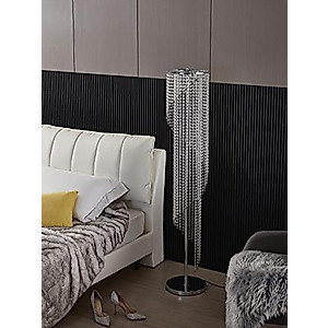 Surpars House Silver Crystal Floor Lamp S Shape Chrome Finish