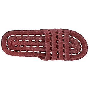 TECS Women's Flexible PVC Lightweight Relax Water Sandal | Open Toe Slipper with Drainage Hole for Beach, Showers, Dorms, & Outdoor