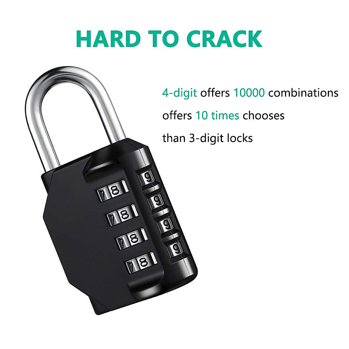 Combination Lock Resettable 4 Digit Padlock with Combination, AIHYTU Waterproof and Heavy Duty Combination Padlock Outdoor for School Gym Locker, Fence Gate, Toolbox, Employee Hasp Locker – 2 Pack