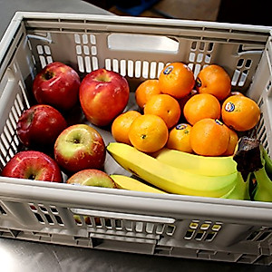 CleverMade CleverCrates Pro-Grade 15.8 Liter Collapsible Storage Bin/Container: Grated Wall Utility Basket/Tote, Grey, 3 Pack