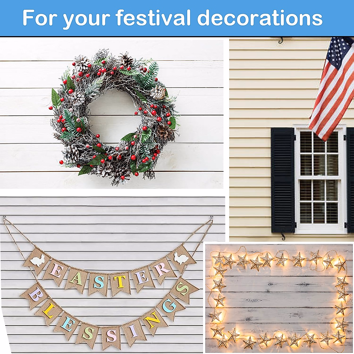 JAYSHYNE Vinyl Siding Hooks, 10 Pcs New Heavy-Duty Stainless-Steel Siding Hooks No Hole Vinyl Siding Clips, Multifunctional Outdoor Hook Hangers for Hanging Doorplates Wreaths and Holiday Decorations