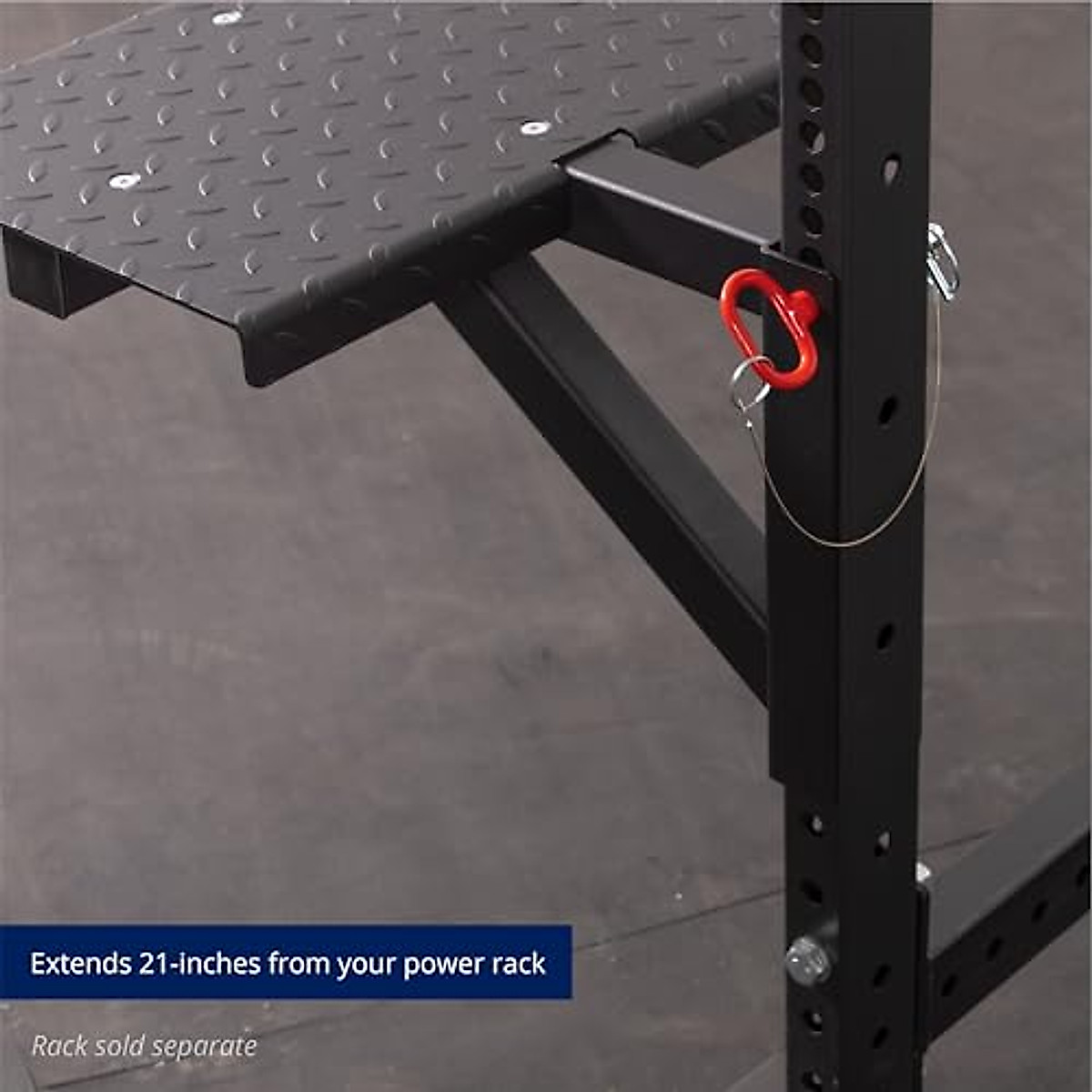 Titan Fitness T-3 Series Rack Mounted Step-Up Platform, 22" x 15" Diamond Plate Platform, 550 LB Capacity