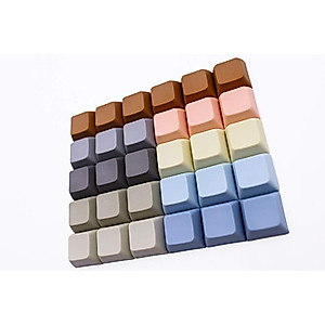 ONECAP 1U Blue Blank XDA keycap 50 Keys PBT Keycaps for Mechanical Gaming Keyboard (Blue)