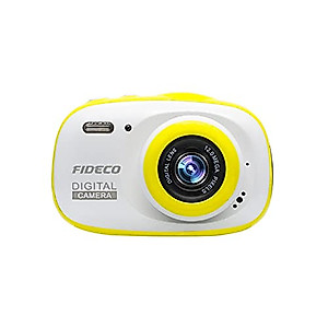 FIDECO Kids Camera, Selfie Digital Cameras Gifts for Boys Girls 3 4 5 6 7 8 9 yrs Old, 12MP 1080P HD Video Camera with 16GB SD Card for Children (Yellow)