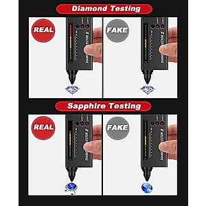 Diamond Tester,High Accuracy Diamond Tester Pen,Professional Diamond Detector for Novice and Expert(Black,Battery Included)