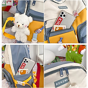 KOWVOWZ Cute Bookbag for Teen Girls Boys Kawaii Aesthetic Back to School Backpack (Green)