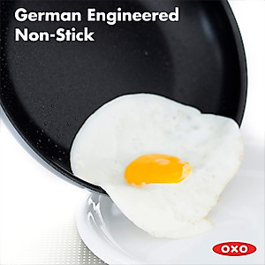 OXO Softworks Hard Anodized 28 cm Frying Pan Skillet, 3-Layered German Engineered Non-Stick Coating, Stainless Steel Soft-Touch Handle, Induction, Oven Safe up to 180 °C, Dishwasher Safe, Grey