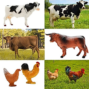 BOLZRA Mini Barn Farm Toys Playset, 66PCS Plastic Animals Figurines and Fence Farm Playset, Farm Figures Farmer Vehicle Toy Truck with Trailer for 3-12 Years Old Kids Boys Girls Toddlers