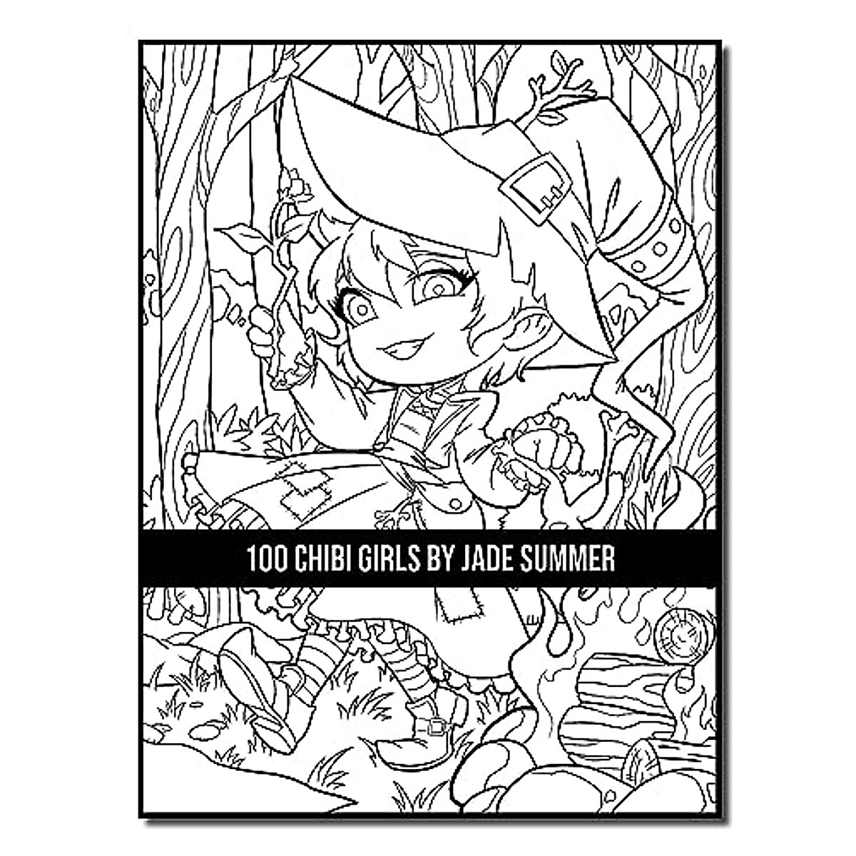 100 Chibi Girls: An Adult Coloring Book Collection with Cute Girls, Fantasy, Horror, Christmas, and More!
