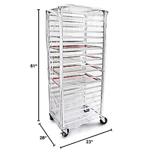 New Star Foodservice 36565 Commercial-Grade Sheet Pan/Bun Pan Rack Cover, Plastic, 20-Tier, 28" L x 23" W x 61" H, Clear