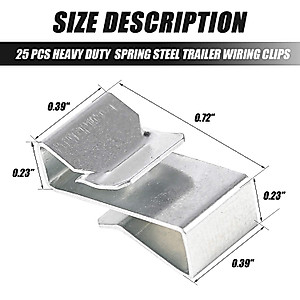 CZC AUTO 25PCS Trailer Frame Wire Clips - Frame Mount Trailer Light Wiring Clips for Boat Trailer