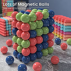 BAKAM Magnetic Building Blocks for Kids Ages 4-8, STEM Construction Toys for Boys and Girls, Large Size Magnetic Sticks and Balls Game Set for Kid’s Early Educational Learning (64PCS)
