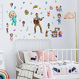 Cartoon Wall Decals Waterproof Peel and Stick Wall Decoration Stickers for Boys Girls Bedroom Bathroom Living Room Kitchen Nursery Playroom Decor