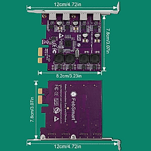FebSmart 4X 5Gbps USB-C Ports PCI Express USB 3.0 Expansion Card for Windows 11, 10, 8.x, 7, Vista, XP Desktop PCs, Built in Self-Powered Technology, No Need Additional Power Supply (FS-U304C-Pro)
