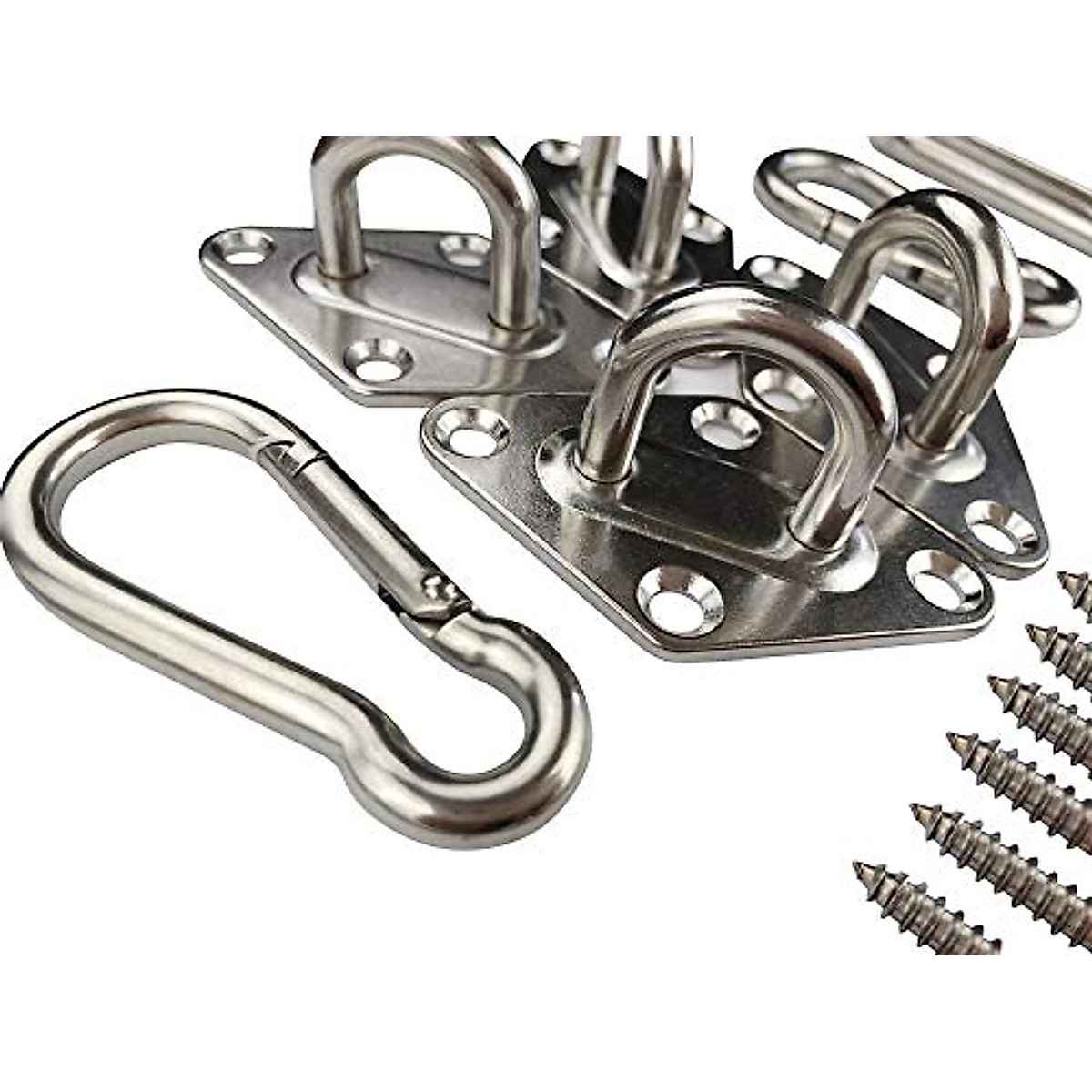 COSCOOL Shade Sail Hardware Kit for Sun Shade Sails Stainless Steel Installation Hardware Kit (6-inch Rectangular)