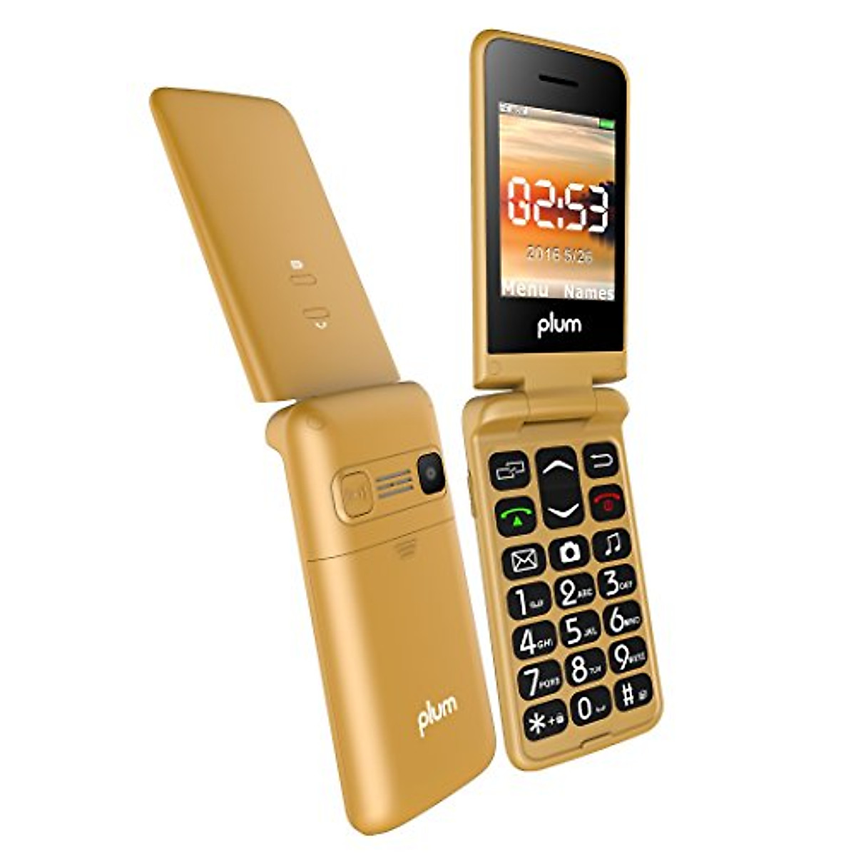 Plum Flipper - Unlocked GSM Flip Phone Big Screen Big Keypad FM Radio ...