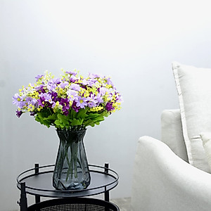 STYLIFING Fake Flowers for Vase, 8 PCS Artificial Flowers Faux Daisy Silk Flowers for Home Decor Indoor No Fade Artificial Plants Home Garden Porch D¨¦cor (Light Purple)