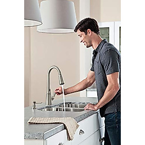 Moen 87359E2SRS Delaney One-Handle High Arc Pulldown Kitchen Faucet, Spot Resist Stainless