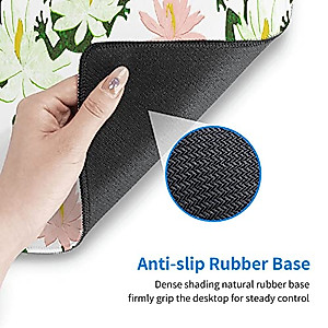 Frog and Water Lilies Gaming Mouse Pad XL,Extended Stitched Edges Mousepad,Large Mouse Pads Desk Pad,Long Non Slip Rubber Base Desk Mat for Work,Office,Home,Computer,Laptop