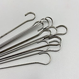 DELIGHTBOX UPI New Long Stainless Steel, Barbecue, BBQ, Shish Kebab Kabob Skewers, Ring-Tip Handle, 1 Dozen, 12" L