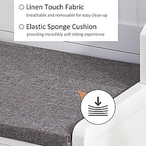 HOMCOM 3-in-1 Hall Tree, Entryway Bench with Coat Rack, Mudroom Bench with Shoe Rack, 2 Storage Drawers, 4 Hooks and Padded Seat Cushions for Hallway, White