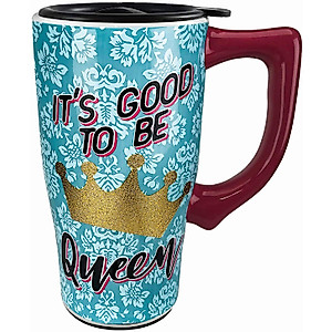 Spoontiques Good to Be Queen Ceramic Travel Mug