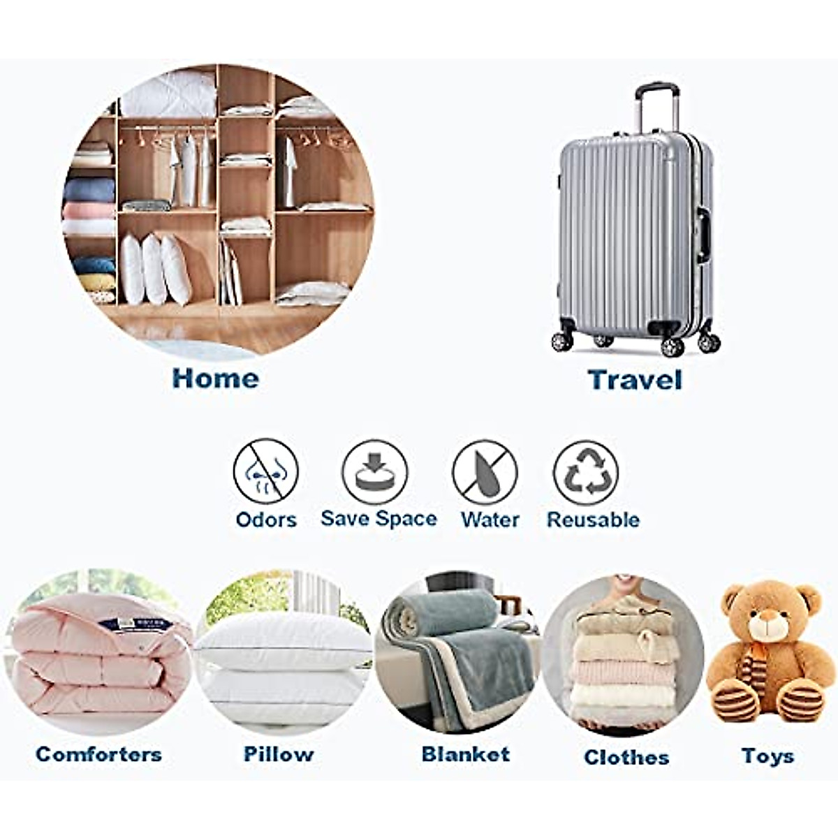 Vacuum Storage Bags Space Saver Bags for Comforters Clothes Pillow Bedding Blanket Storage (4 Pack Jumbo - 40 * 27.5 inches)