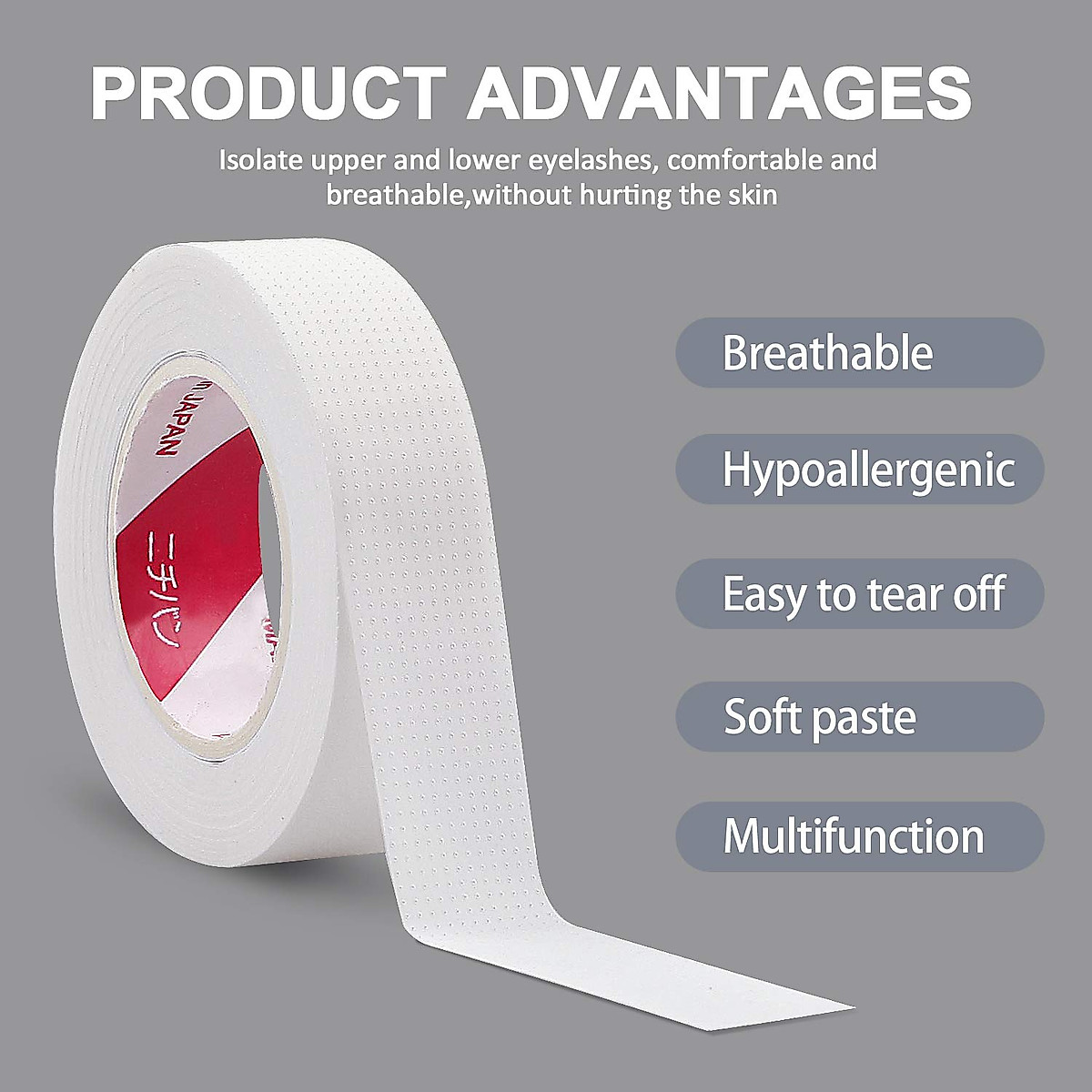 fenshine Eyelash Extension Tape, 6 Rolls Japan Micropore Medical Soft Tape for Eyelash Extension,Eyelash Extension Supplies 9M Each Roll