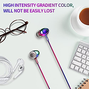 Vofolen Wired Headphones with Mic, Wired in Ear Ear Buds with 3.5mm Standard Headphone Jack, Plug in Earphones with Volume Control for School Kids, Earbuds Wired for Ipad Android Computer Laptop
