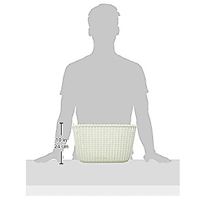 CURVER Basket Knit Rectangular 19L in White, 39.5 x 29.5 x 23.6 cm