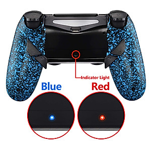 eXtremeRate Textured Blue Dawn Programable Remap Kit for PS4 Controller with Upgrade Board & Redesigned Back Shell & 4 Back Buttons - Compatible with JDM-040/050/055 - Controller NOT Included