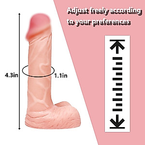 4 in Realistic Small Dildo,Beginner Anal Plug,Soft Anal Dildo with Curved Shaft and Balls,Adult Anal Sex Toy Women Men Couples.Experience Multi-Purpose Mini Style(Flesh)
