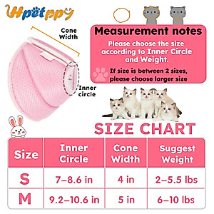 Cat Cone Collar Soft, Cute Cat Recovery Collar, Comfortable Cat Neck Cone for Wound Healing, Protective Pet Elizabethan Collar for Kitten Cat, Not Block Vision